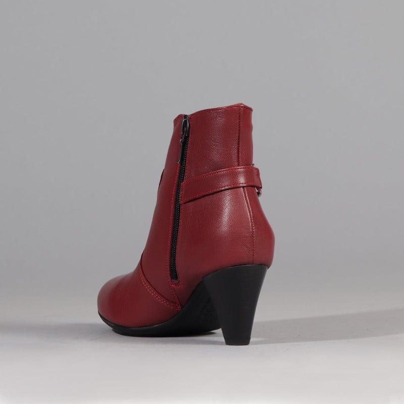 Pointed Ankle Boot in Red - Froggie | Leather Shoes | South Africa ...