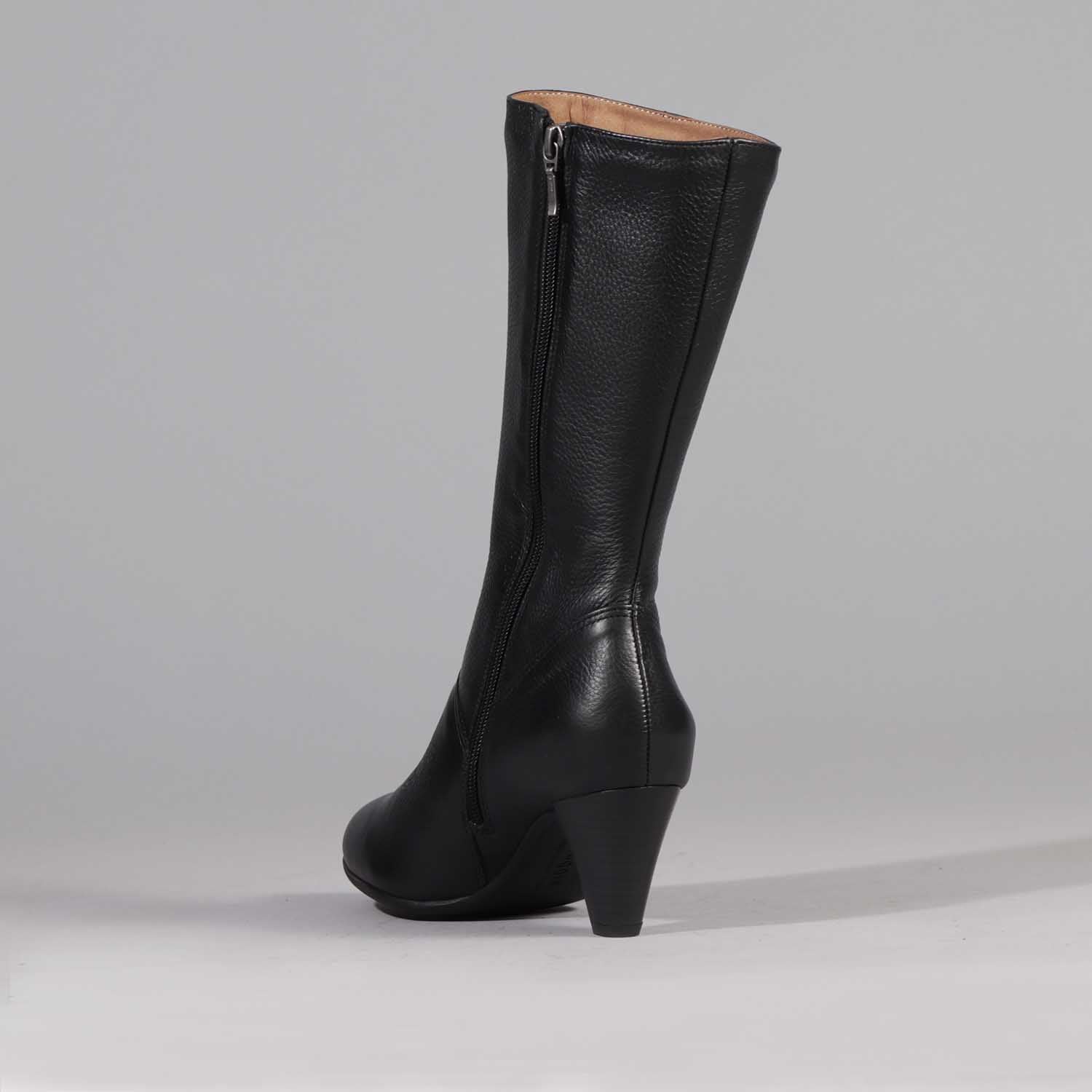 High Heel Mid-calf Boot in Black – Froggie | Leather Shoes | South ...