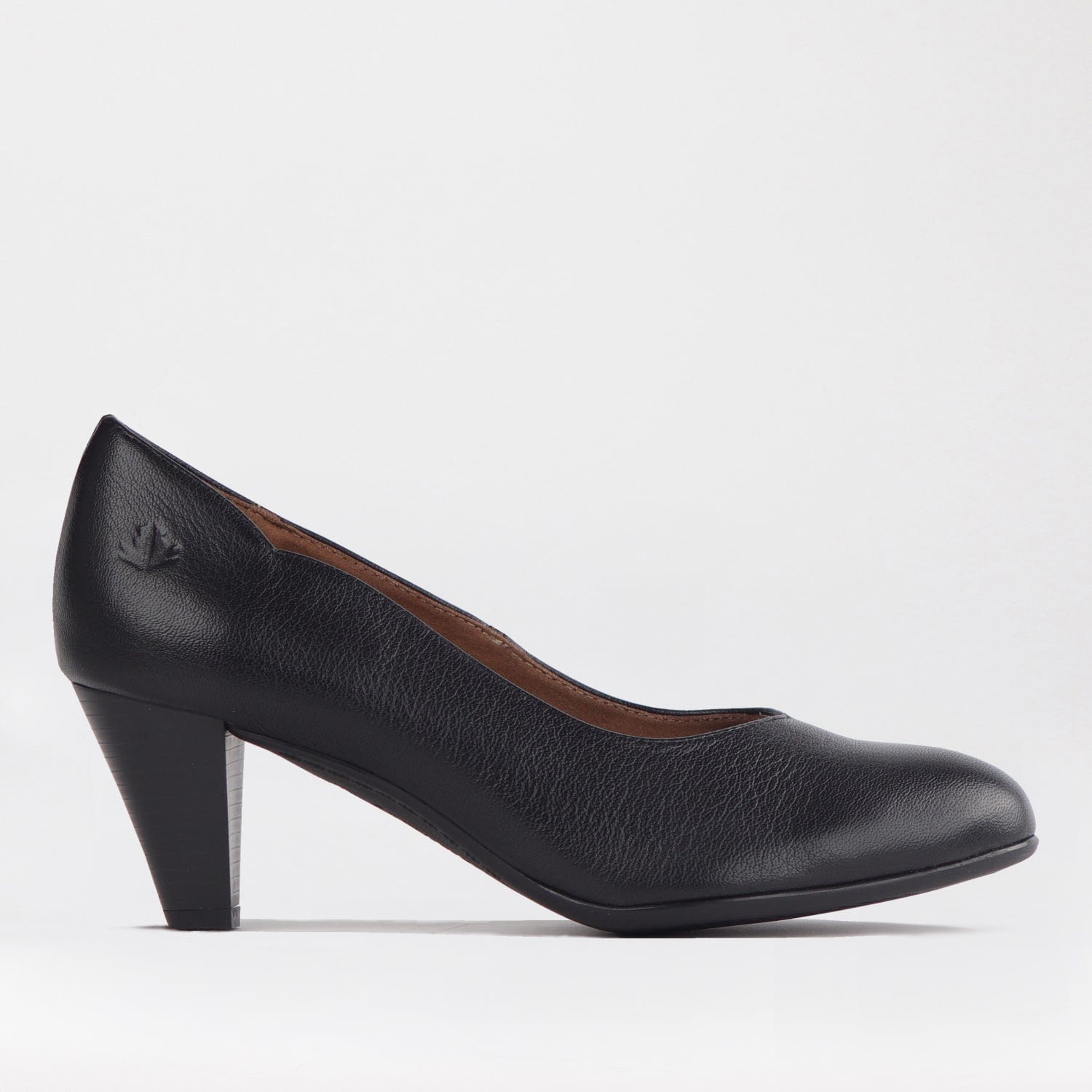 Wider Fit Mid Heel Court in Black - Froggie | Leather Shoes | South ...