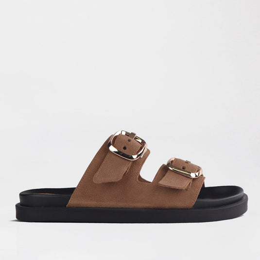 Double Buckle Birk Mules in Tobacco - Froggie | Leather Shoes | South ...