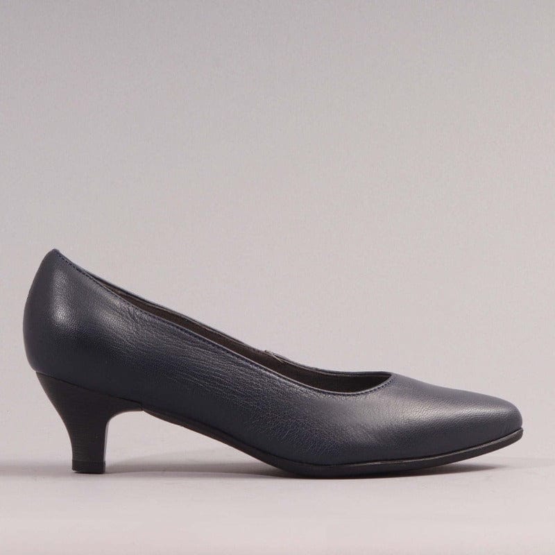 Kitten Heel Court Shoe in Navy - Froggie | Leather Shoes | South Africa ...