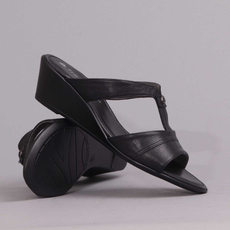 Double Band Wedge in Black - Froggie ZA your step, our shoes – Froggie ...